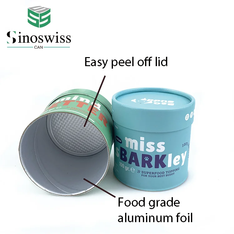 Airtight Easy Open Lid Food Cylinder Packaging Tube