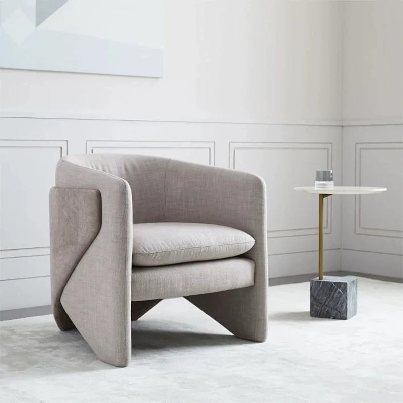 Upholstered Sofa Rest Chair Modern Living Room Fabric Minimalist Nordic ...