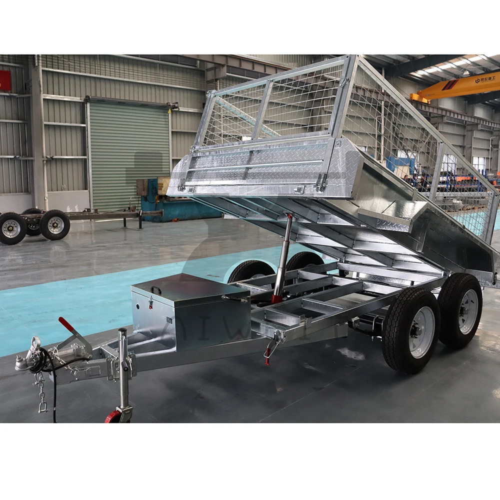Galvanised Tandem Farm Plant Tipper Tipping Trailer Hydraulic Trailer Cars
