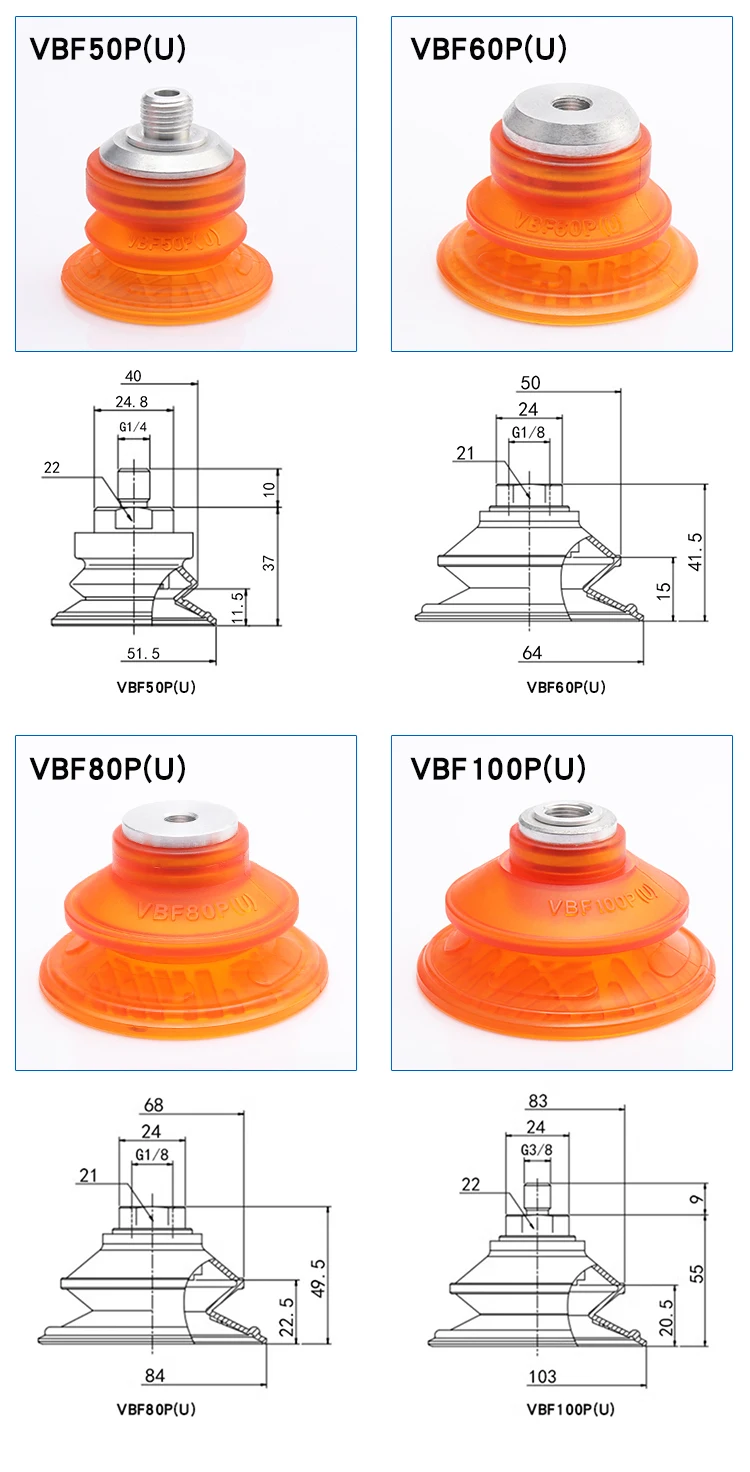 Industrial Manipulator Pneumatic Vbf Serie Pu Polyurethane Vbf-30/40/50/60/80/100pu-18f ...