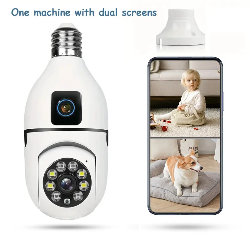 Dual-lens Cameras Smart 4mp Wireless Wifi Light Bulb Camera 360 ...