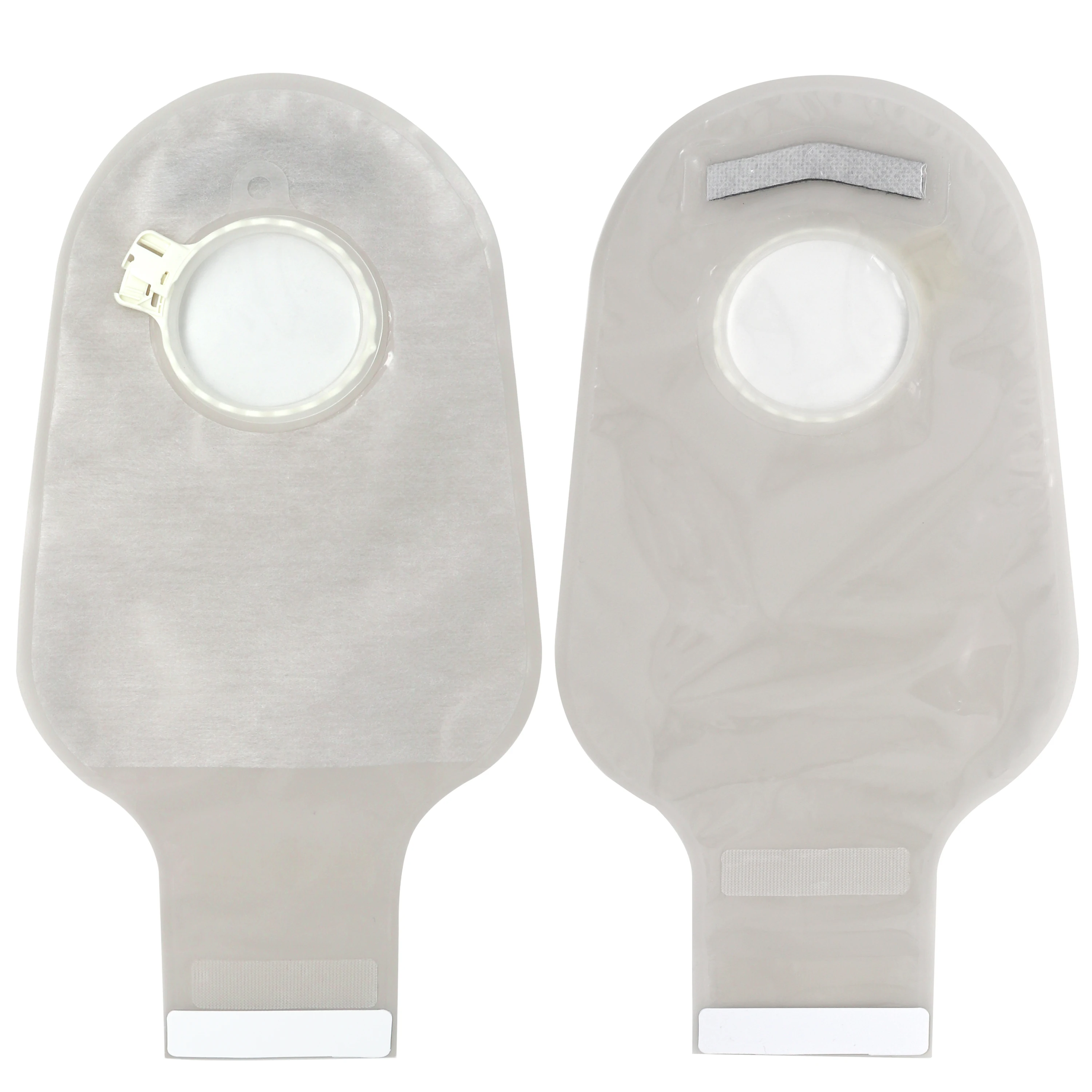 Two pieces stoma bags grey KC50 flange roll up closure medical grade ...