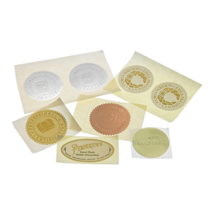 Gold Stamping Sticker Printing - Embossed Metallic Foil