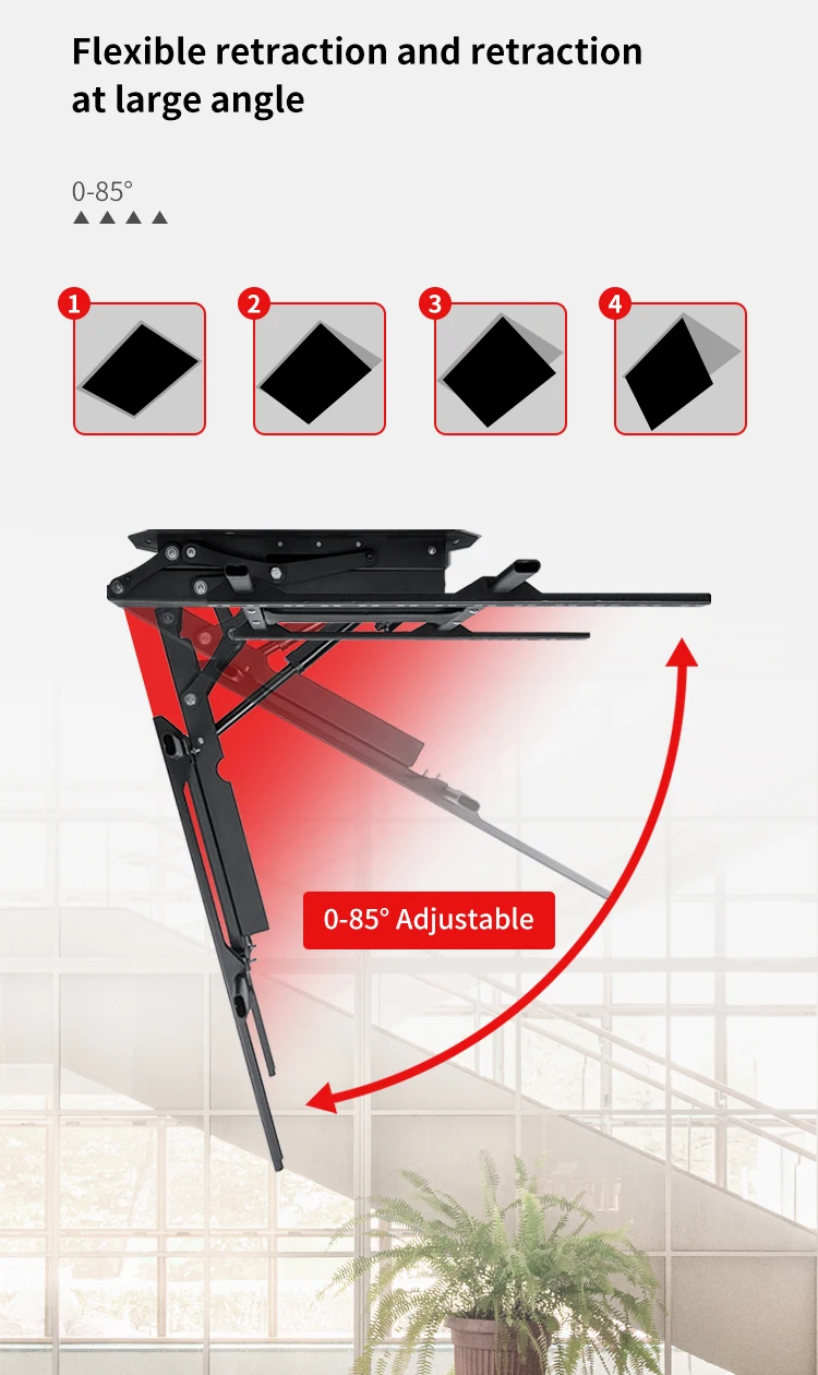 Motorized Ceiling Flip Down TV Mount - Remote Control, Steel Bracket ...