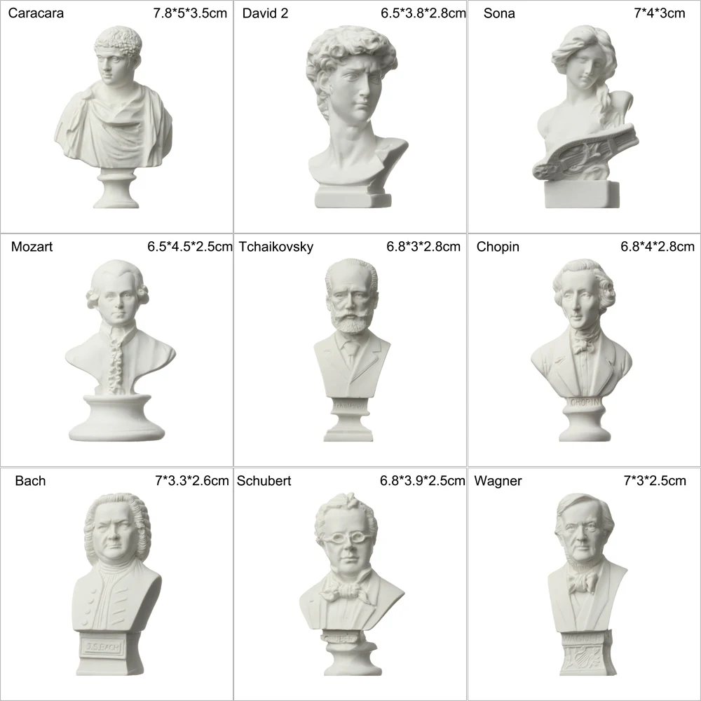 7cm Mini Celebrities Plaster Statue Gypsum Bust Portraits Greek ...