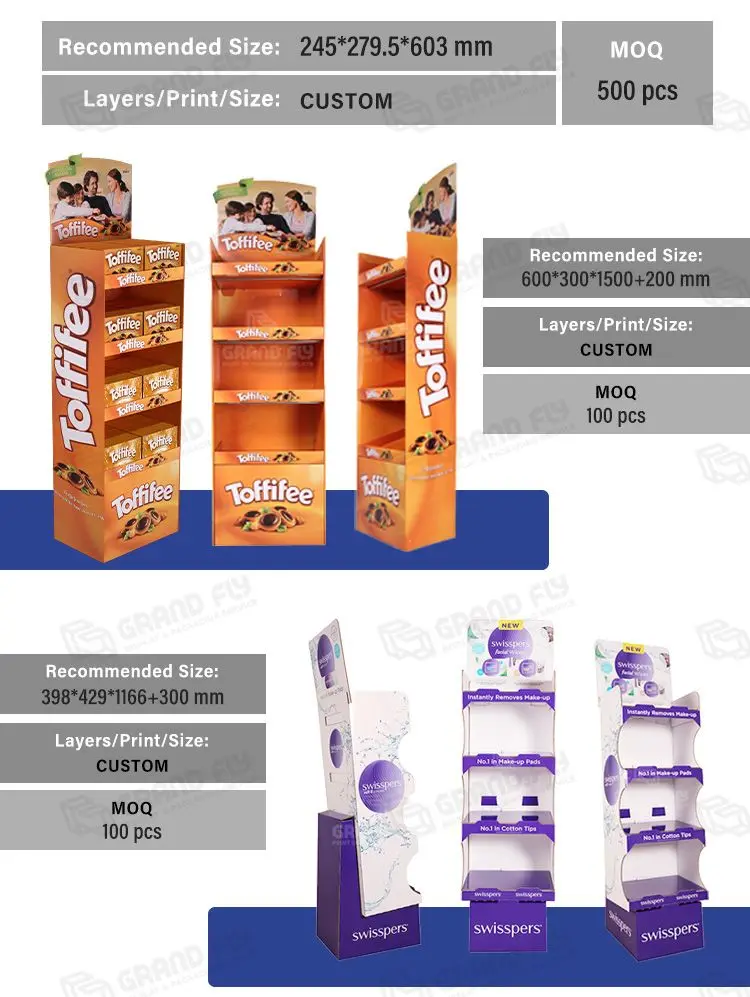 Custom Snacks Cardboard Display Stand - Eco-friendly