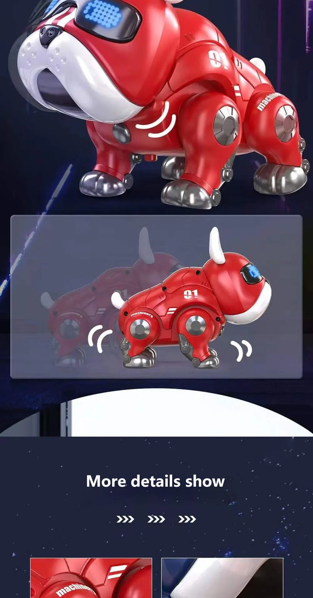 Electric Robot Bull Dog Toy - Intelligent Voice Control