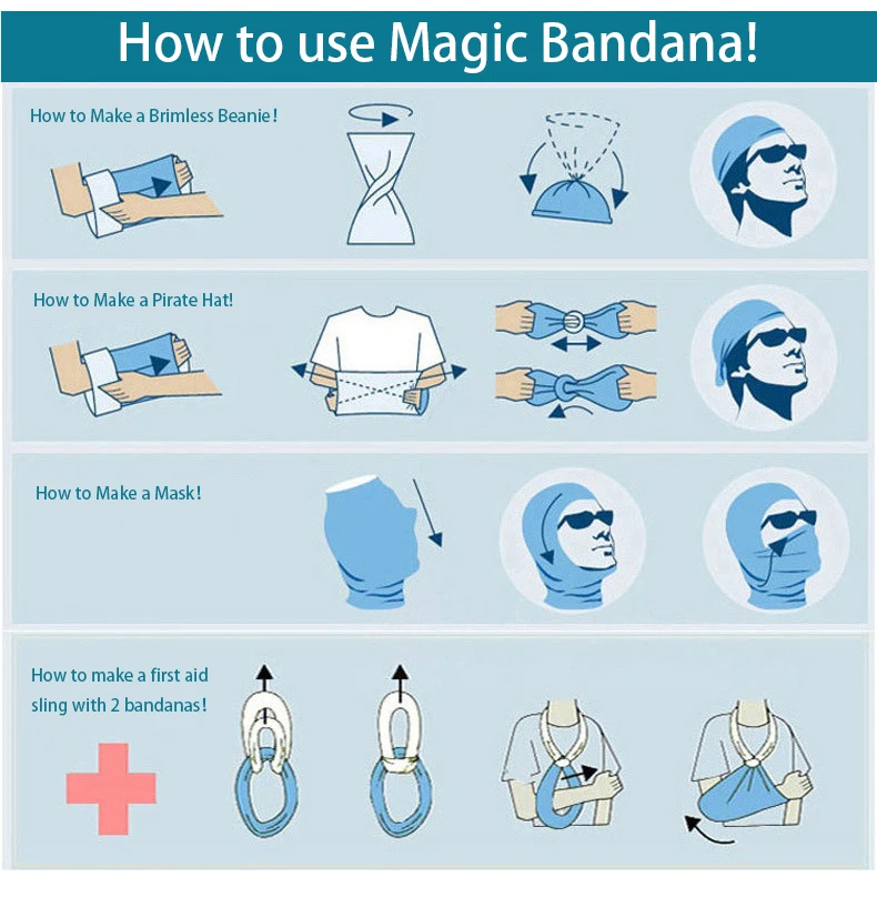 Custom Sublimation Polyester Multifunctional Magic Bandana Headband ...