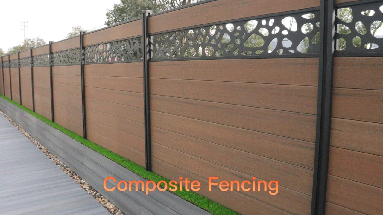 Waterproof Aluminum Post Horizontal Slat Fence Privacy Slats Laminated ...