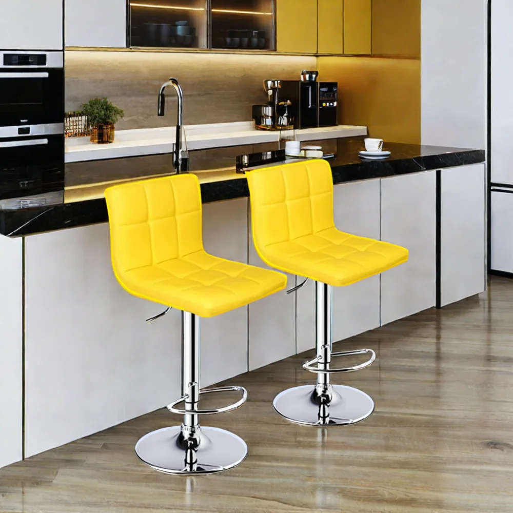 Commercial Adjustable Height Leather Metal Bar chairs Restaurant ...