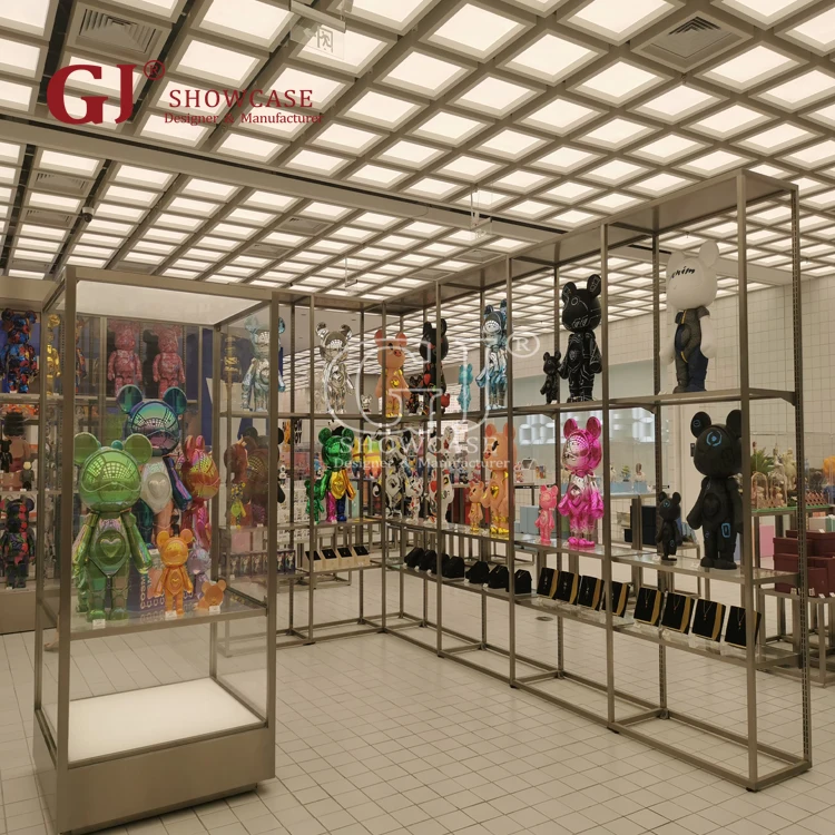 Custom Metal Toy Store Floor Stands Minifigures Display Case Box ...