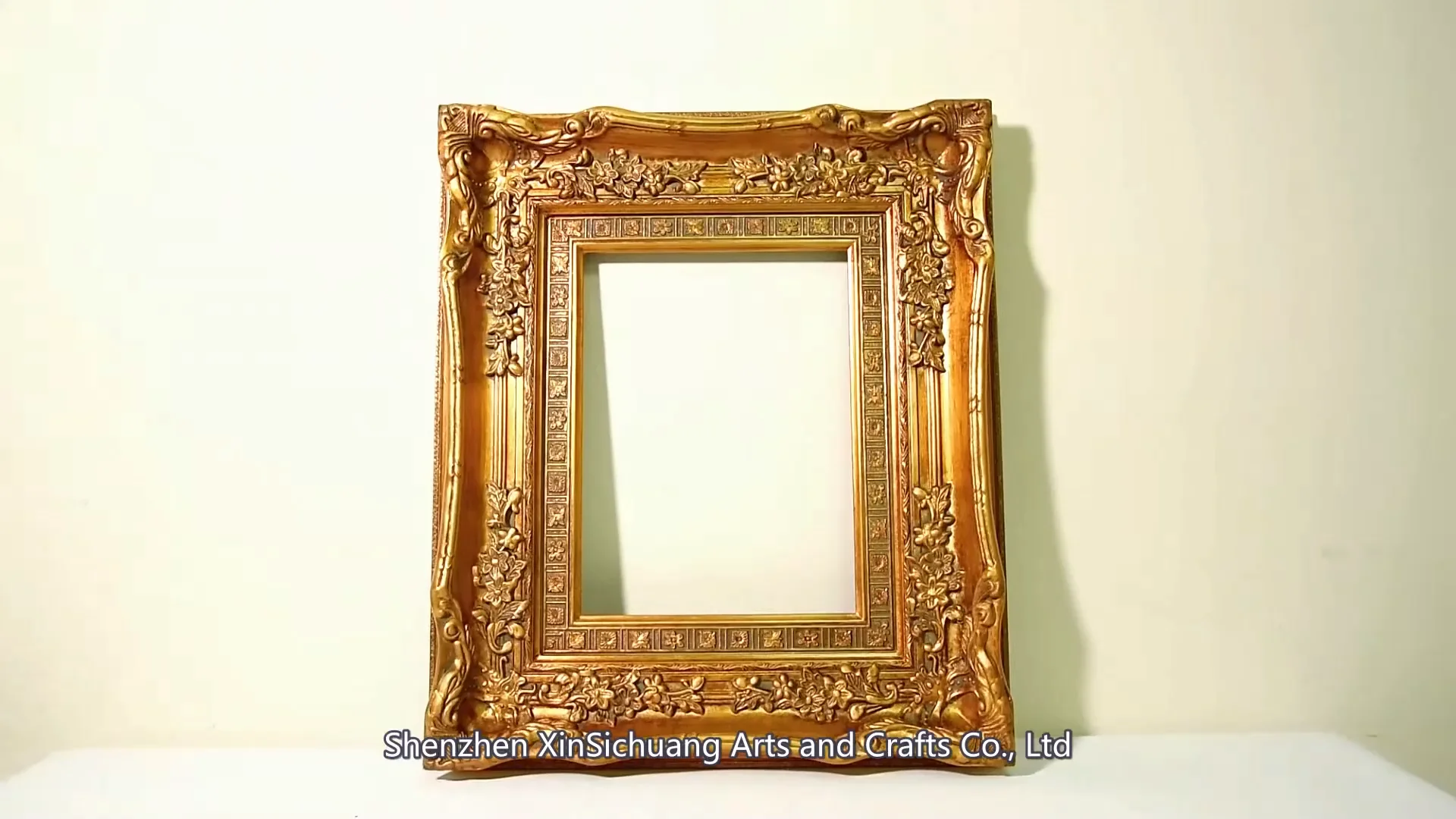 Royal Silver Gold Foil Stamping Baroque Bright Ornate Carved Wood Frame ...