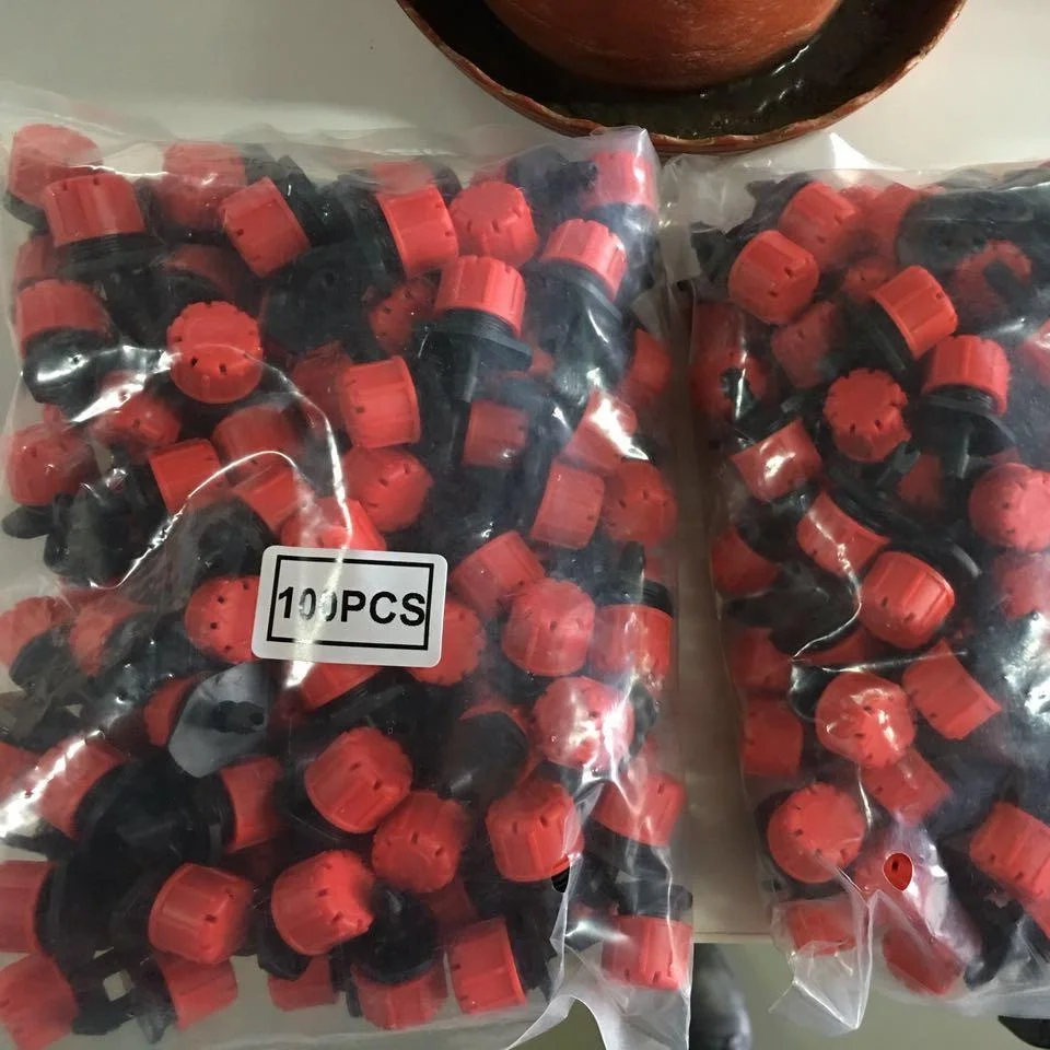 8 Holes Irrigation Red Adjustable Dripper for Greenhouse