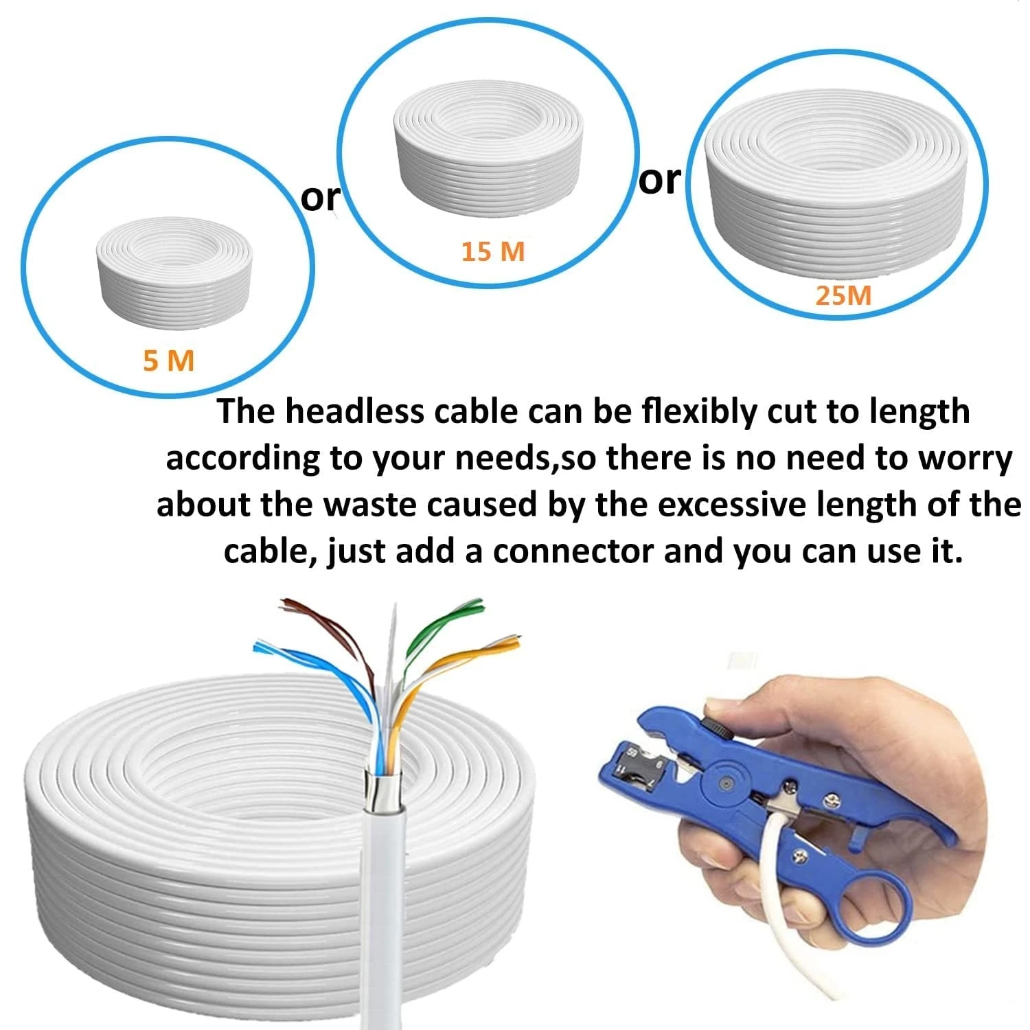 Outdoor Waterproof 4-Pair Copper CCA PVC Jacket 8Pin RJ45 Ethernet ...