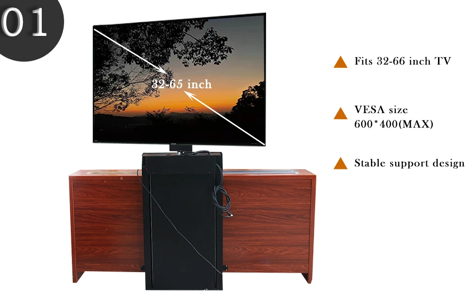 Automatic Hidden In Cabinet Electric Motorized Tv Lift Motorized Height ...