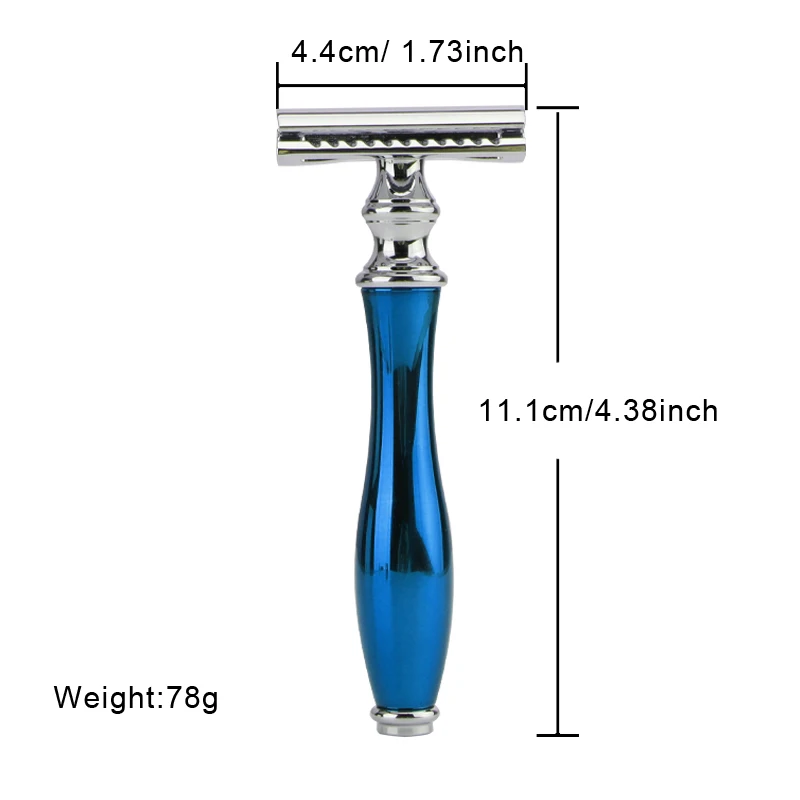 Double Edge Metal Safety Razor with Resin Handle Classic Shaving Razor ...