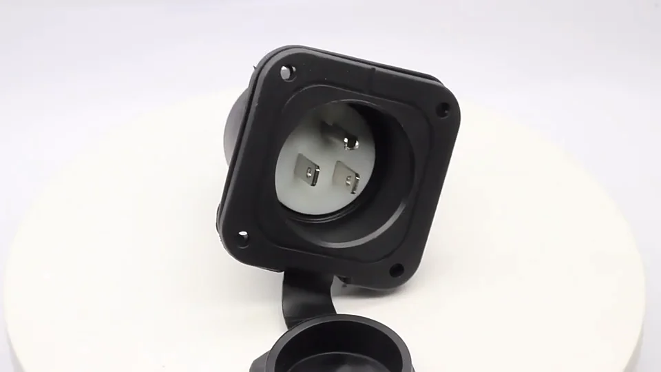 Nema 5-15p Power Inlet Black 3 Wire 15 Amp 125 Volt Straight Blade ...