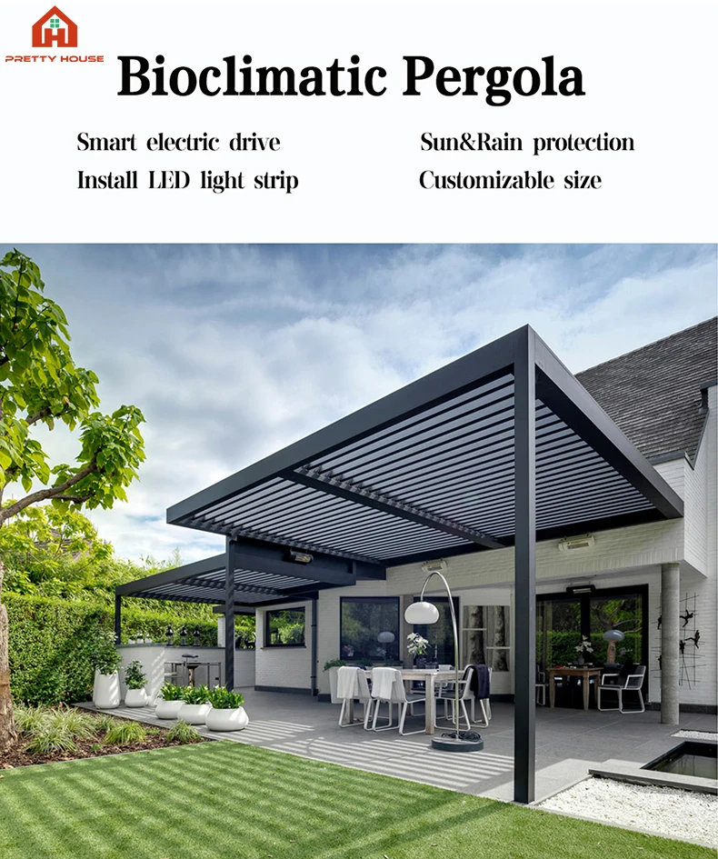 Luxury Modern Automatic Louver Roof Electric Aluminum Big Garden ...