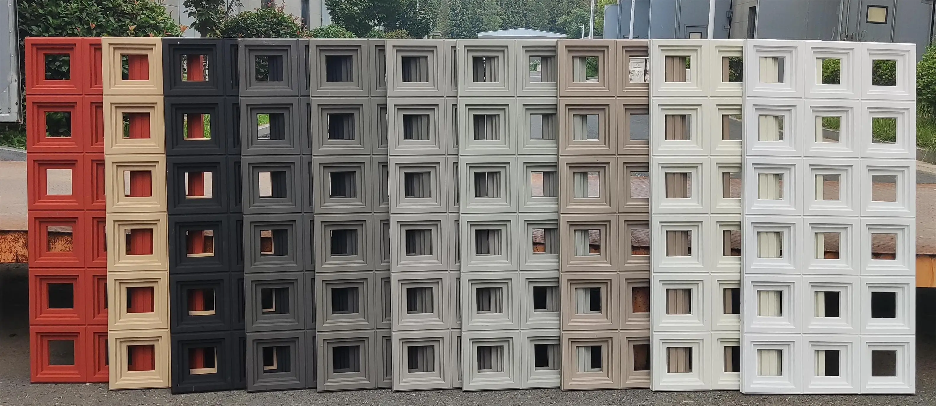 Artificial Stone Wall Cladding PU Hollow-out Wall Panels Exterior ...