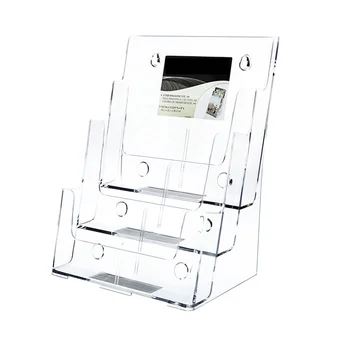 Customized Clear Plastic Display Stand Countertop 3 Pocket Acrylic ...