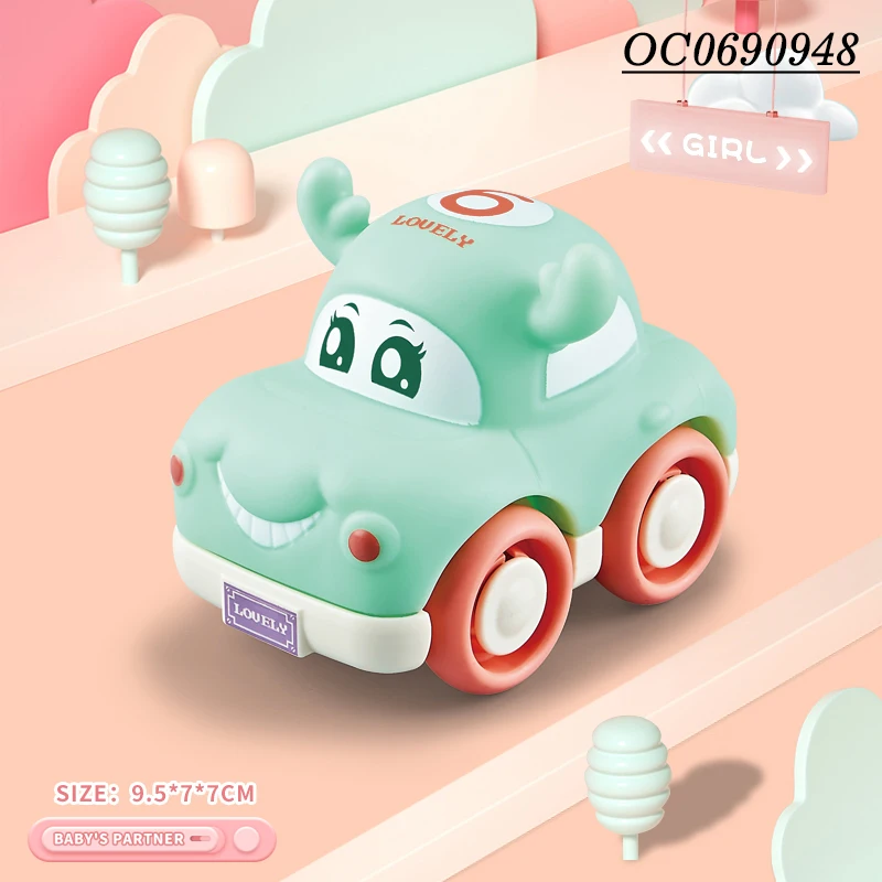 12 Pieces Freewheel Baby Soft Mini Car Vinyl Model Toys With Small Bell ...