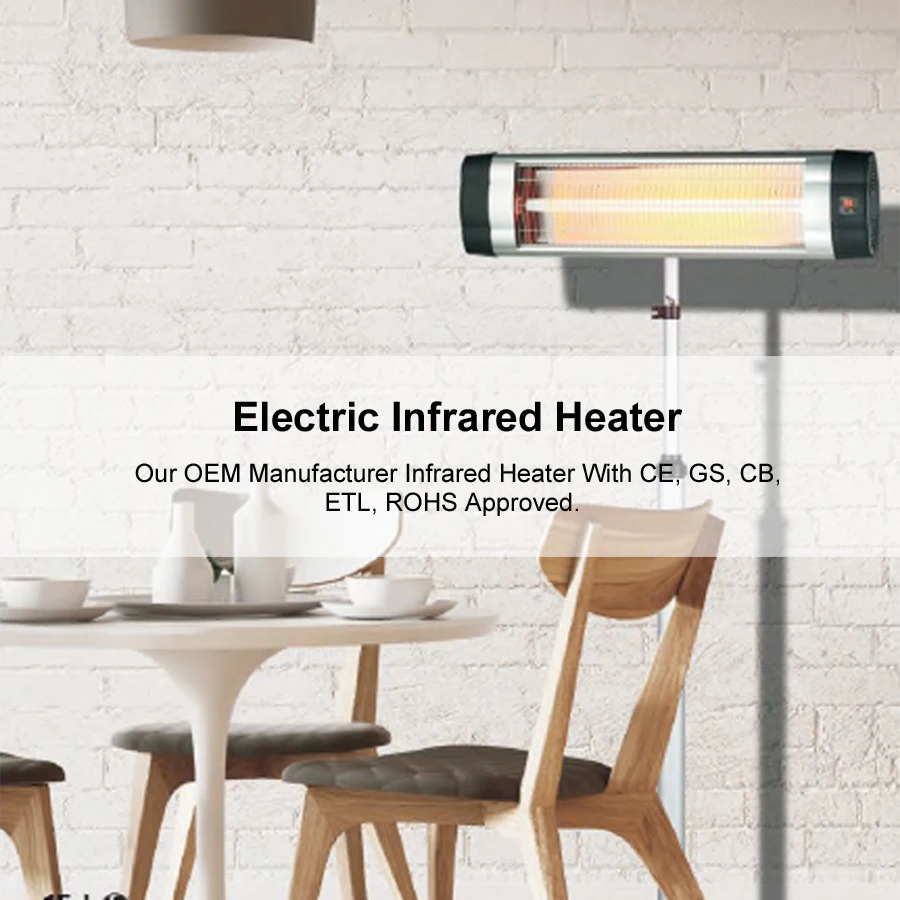 Portable Vertical Patio Electric Infrared Radiant Halogen Heater For ...