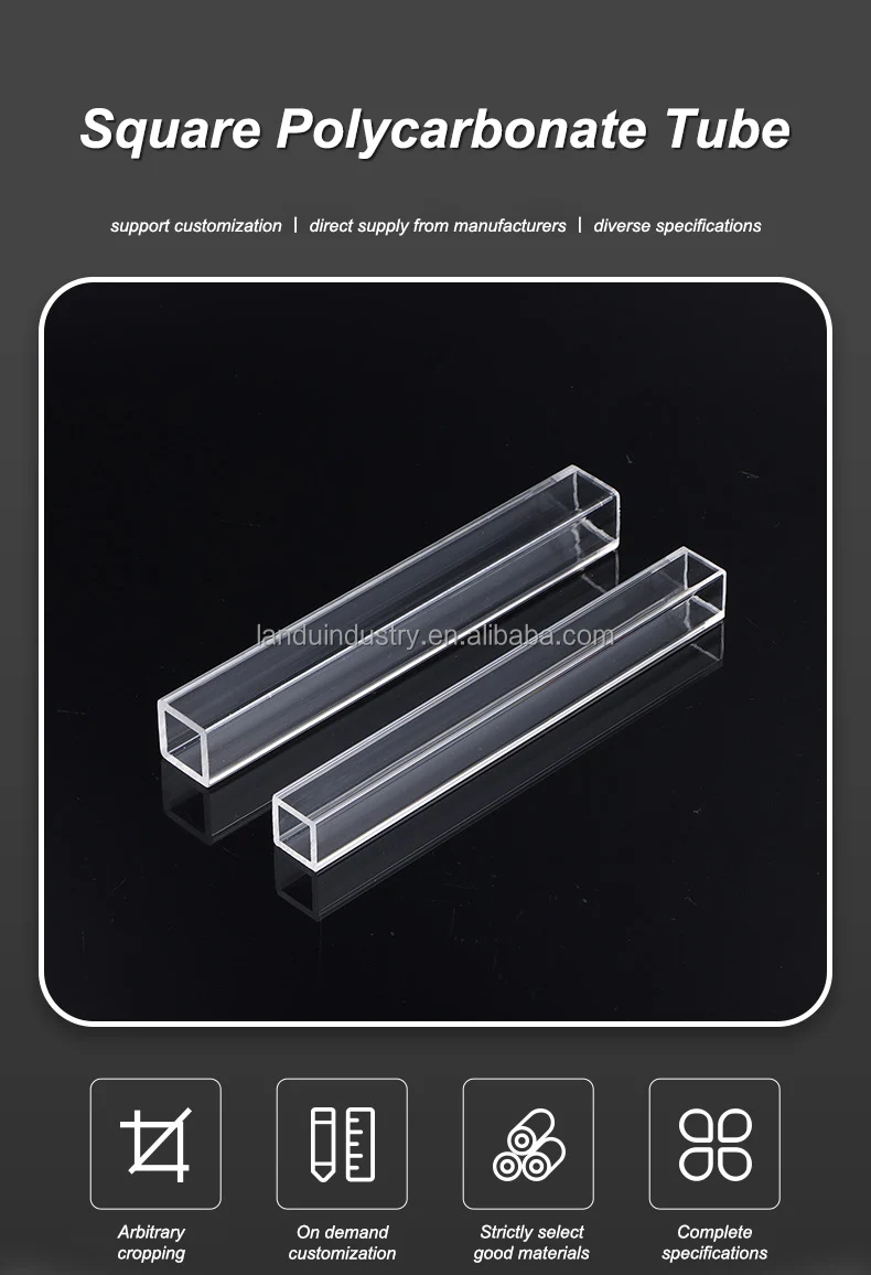 Landu Custizomed Size Pc Tube Transparent Square Polycarbonate Tube For ...