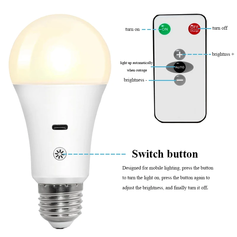 Rechargeable Light Bulbs with Remote - Reliable Emergency Lighting