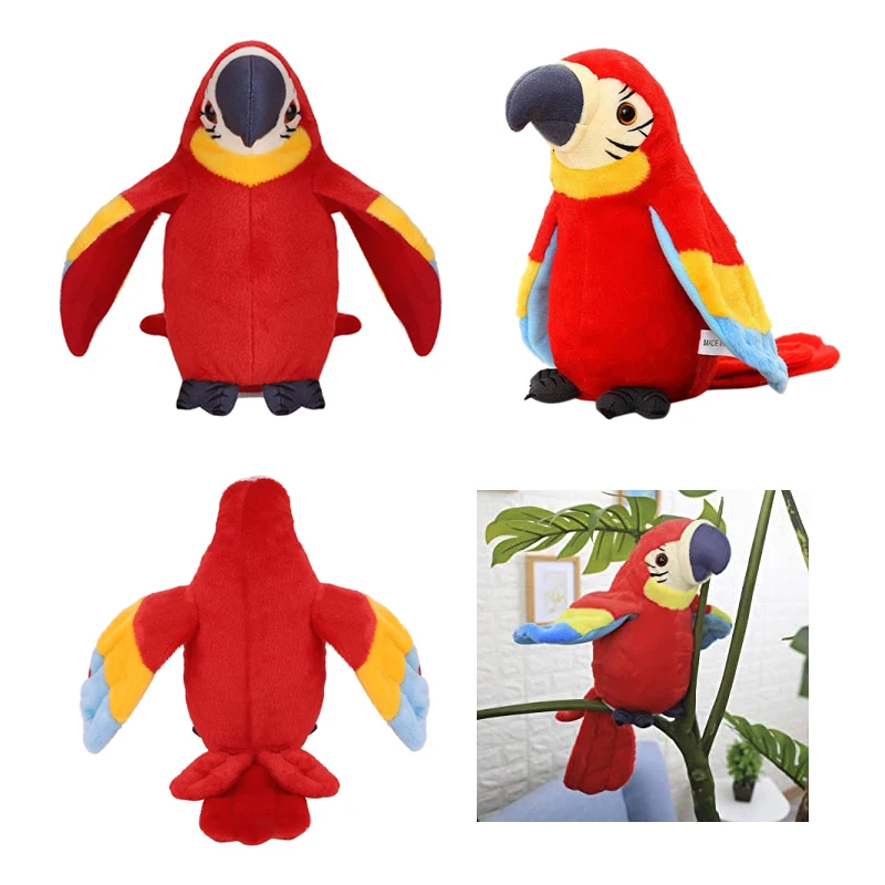 Repeat Talking Swinging Stuffed Animal Parrot Baby Toy