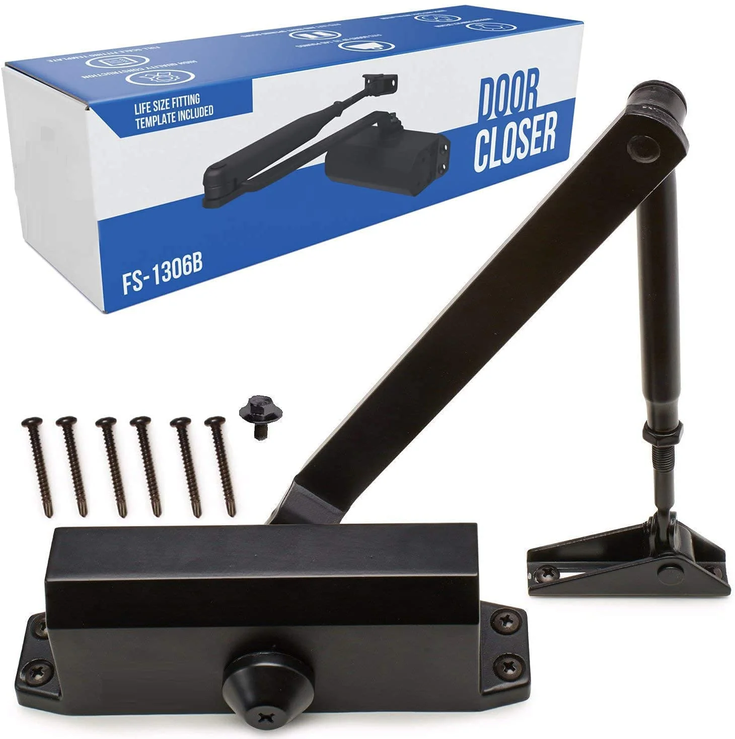 Door Closer Black Spring Hydraulic Auto Door-Closer with Easy ...