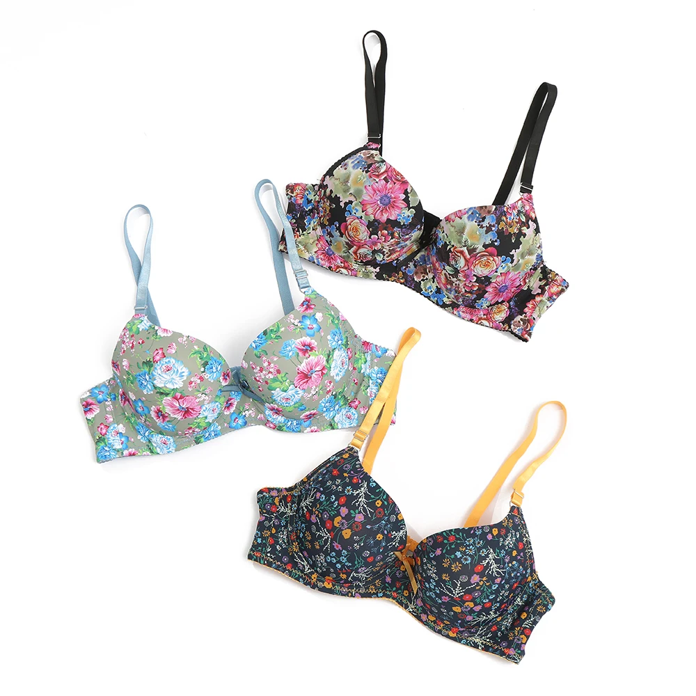 Women's Medium Size Bra With Beautiful Flowers - Buy Middle Size Bra ...