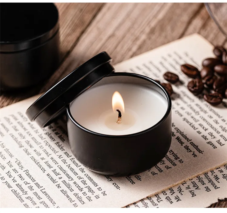 Handmade Small Scented Candle Tin Jar Smoke-Free Candles Aromatherapy ...