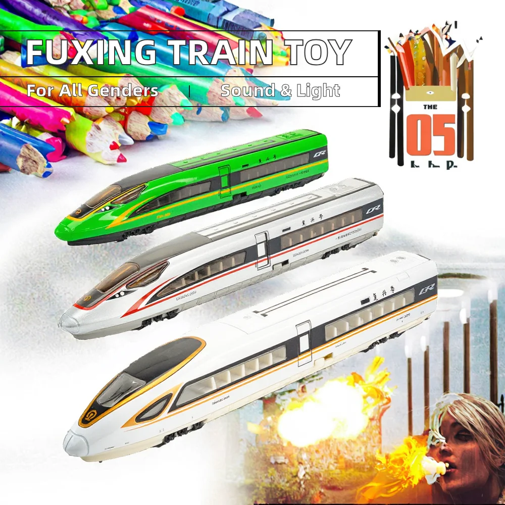 FUXING High-Speed Rail Bullet Train Car Model Toy New Sound Light Alloy ...