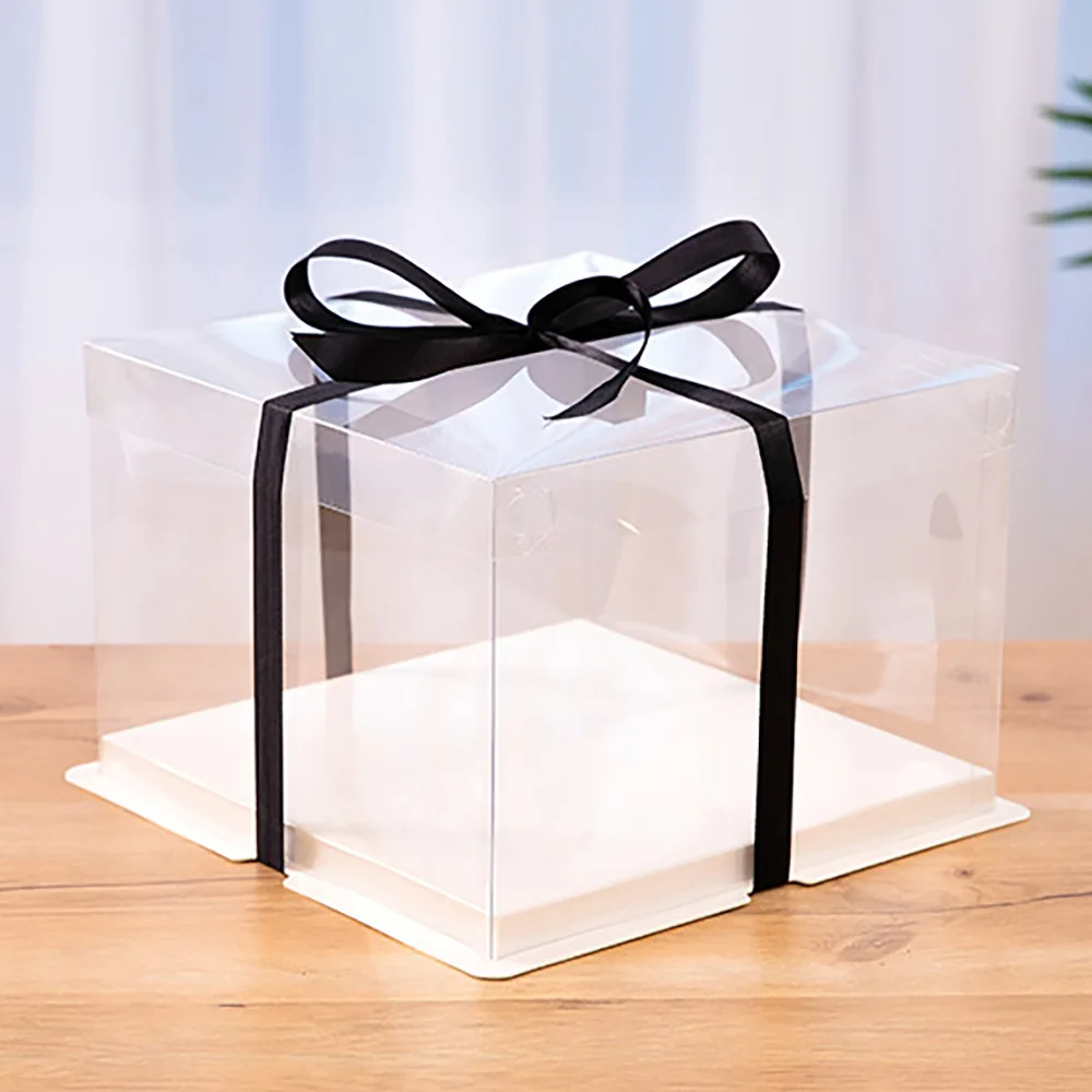 Wholesale Birthday Cake Plastic Box Disposable Baked Goods Transparent ...