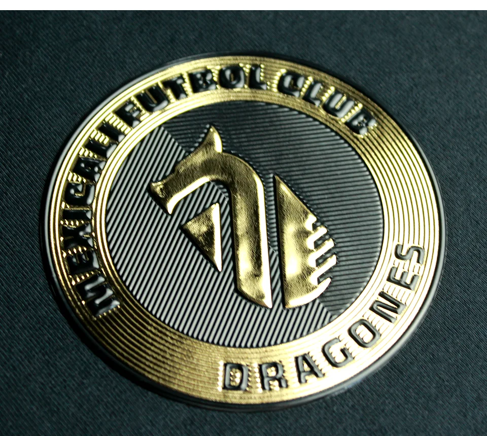 Custom Golden 3D LOGO TPU Patch for Clothing & Accessories