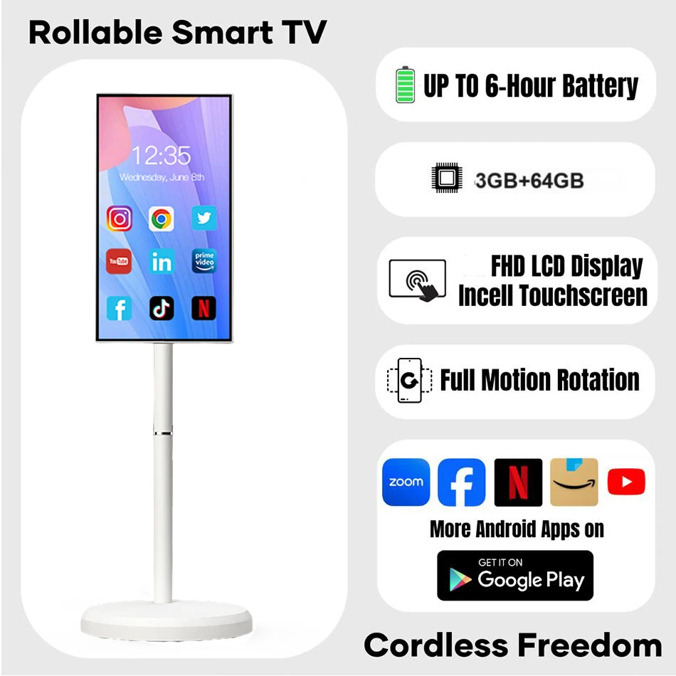 21.5 Inch Smart TV - Portable, Rollable, and Touch Screen