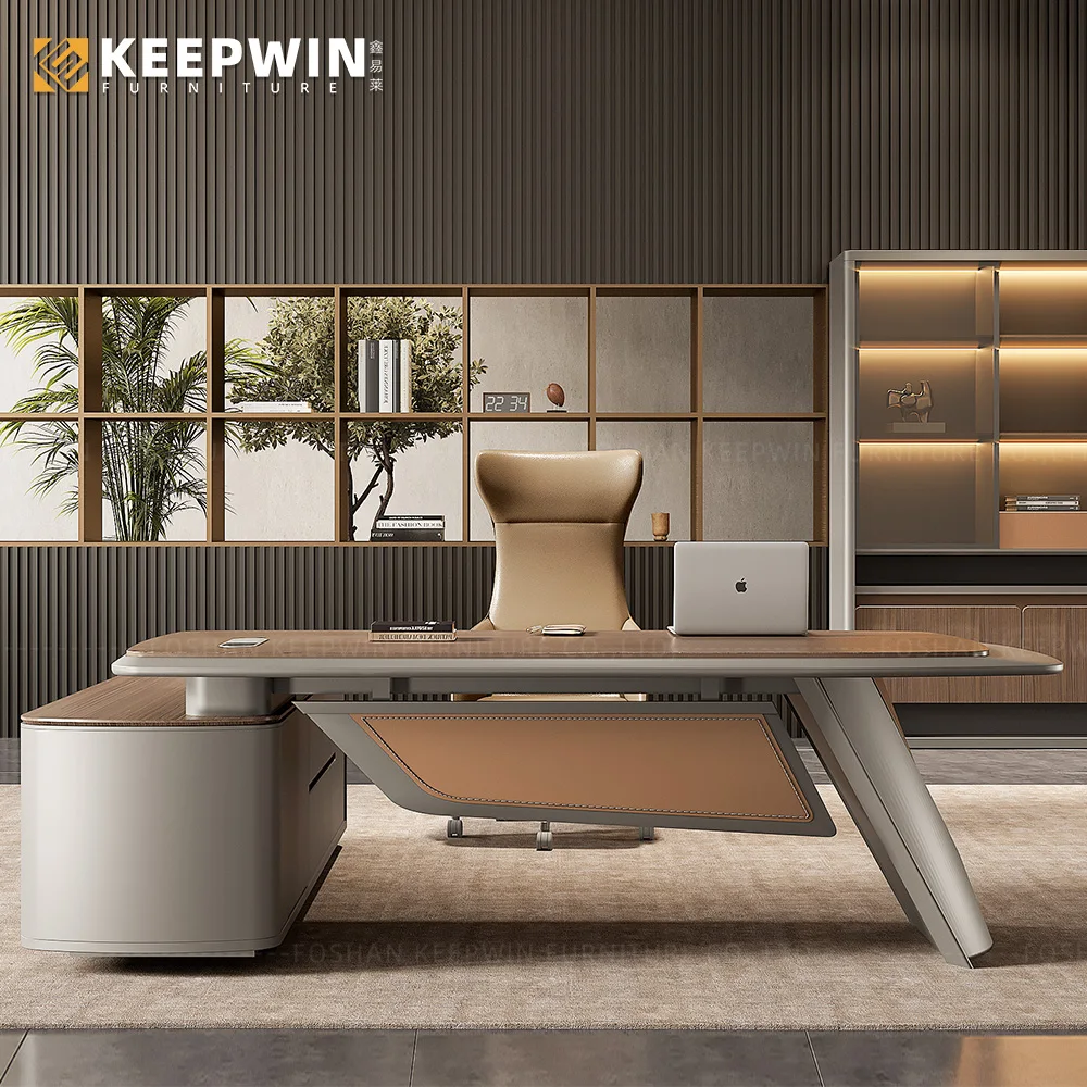 Luxury CEO Office Desk Director Office Table Modern Design Brown ...