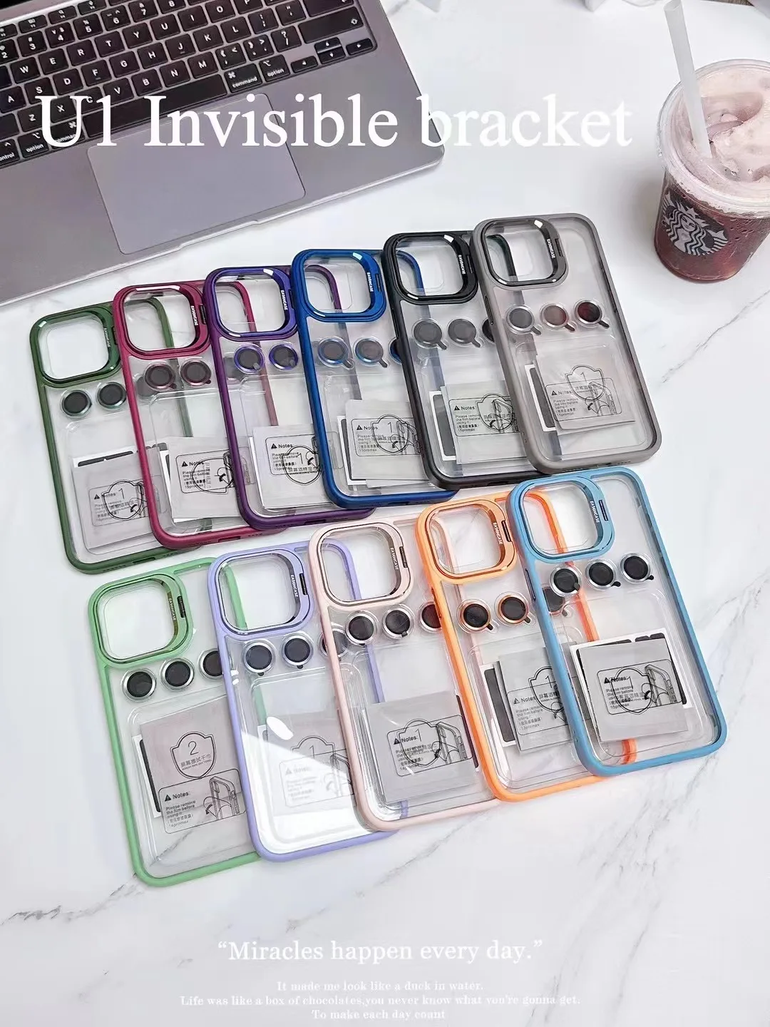 Luxury Metal Lens Holder Transparent Phone Case For Iphone 15 14 13 12 ...