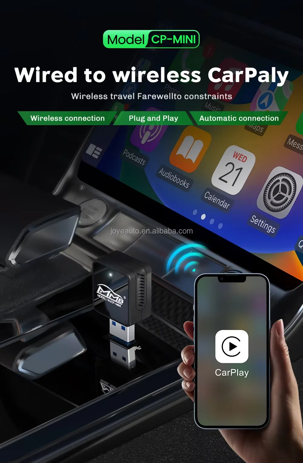 MMB 2025 CP Joyeauto MMB Portable Wireless Carplay Adapter Plug and ...