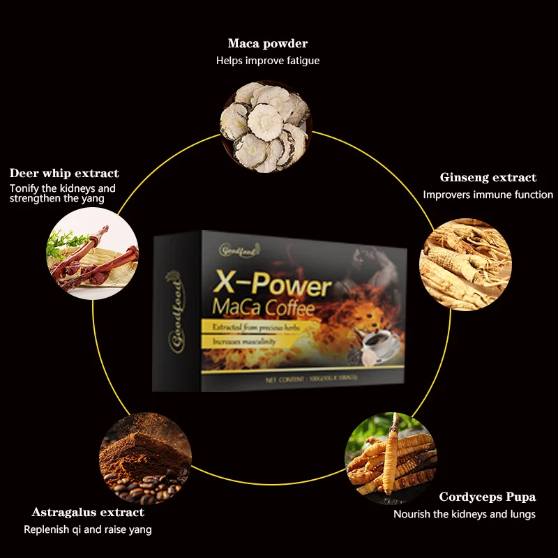 Man X Power Energy Chocolate Instant Coffee with Maca & Ginseng