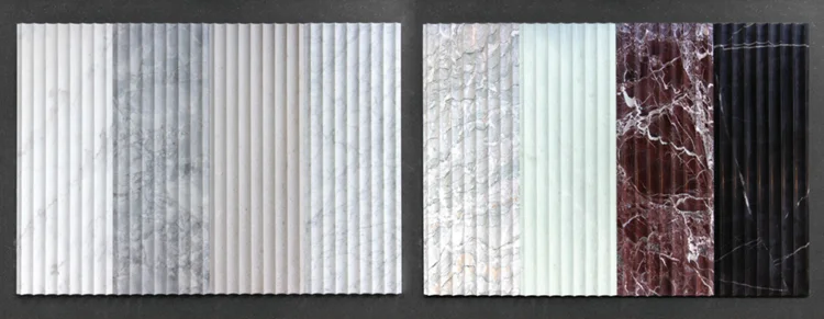 Carrara White Marble Concave Tiles - Elegant Wall Decor