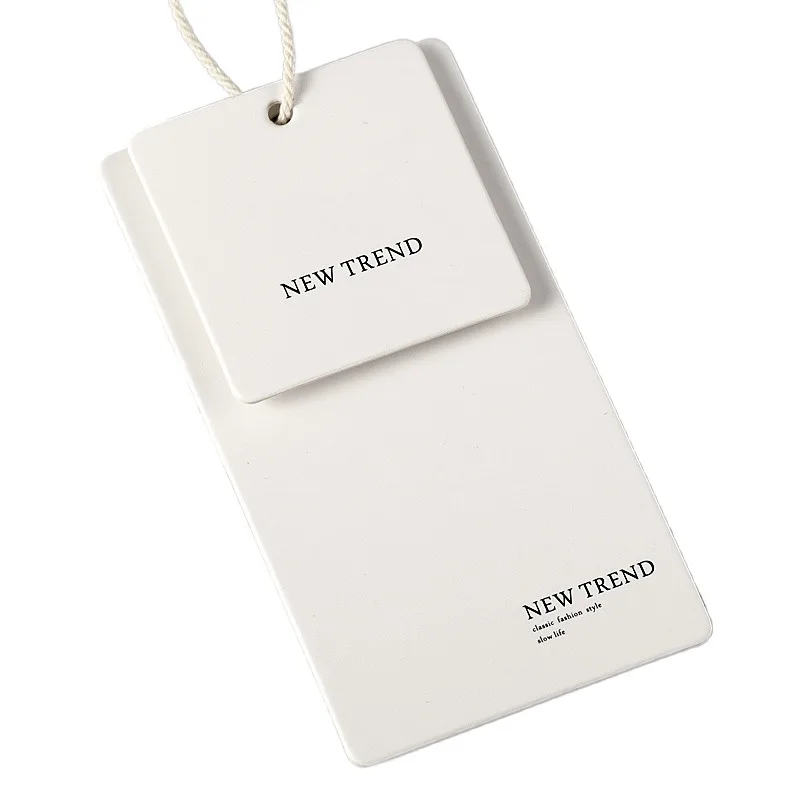 Factory Custom Hang Tag Embossed Logo White Matte Paper Clothing ...