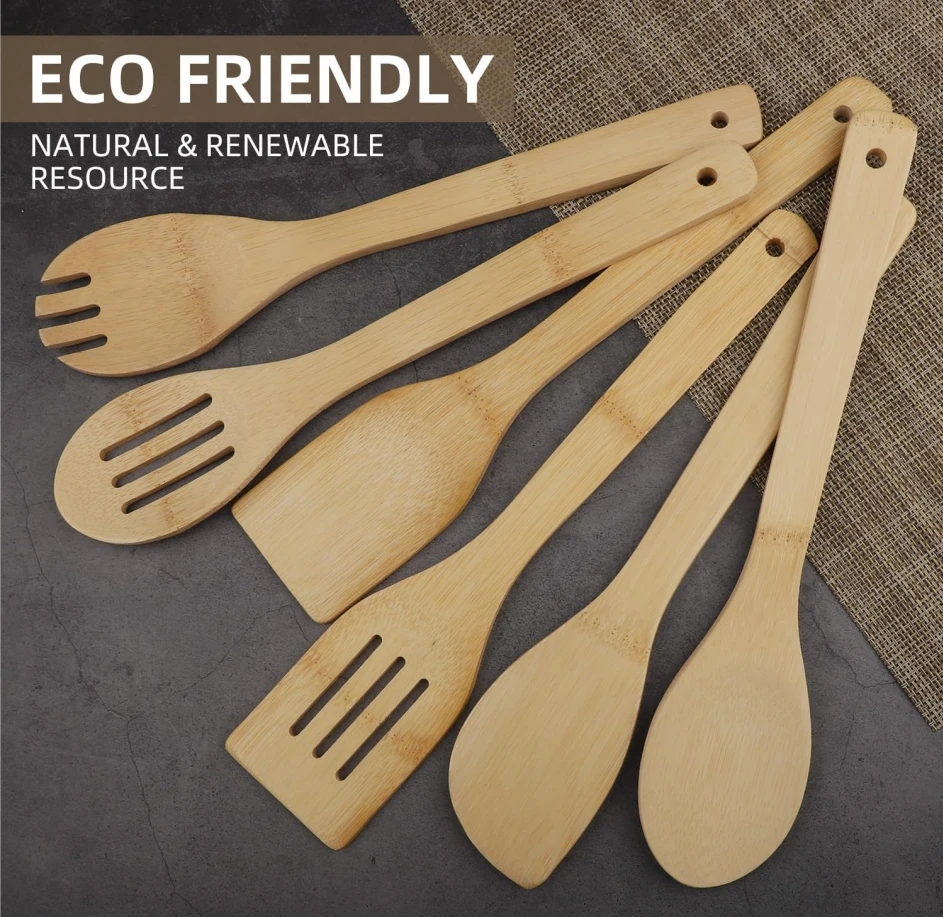 Durable 5-Piece Kitchen Utensil Set with Holder Eco Friendly Kitchen ...