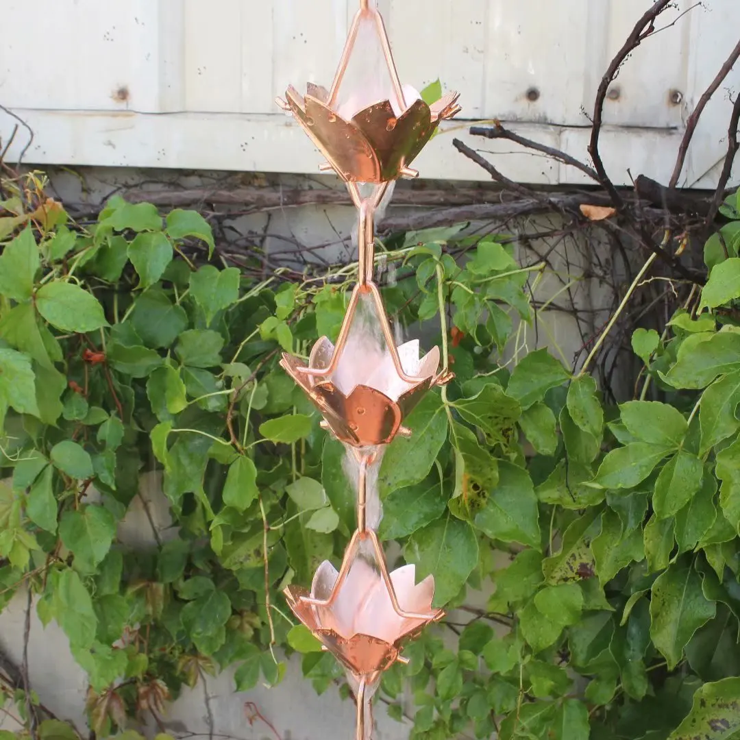 Custom Copper Flower Shape Rain Chain - Decorative Gutter