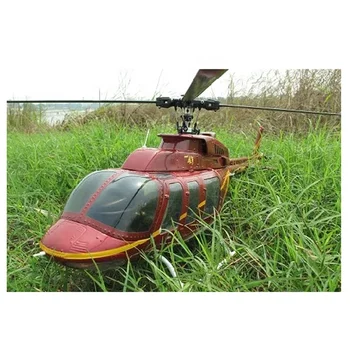 Helicopter Fuselage 470 Size Bell 407 Red Gold Painting Kit Version ...