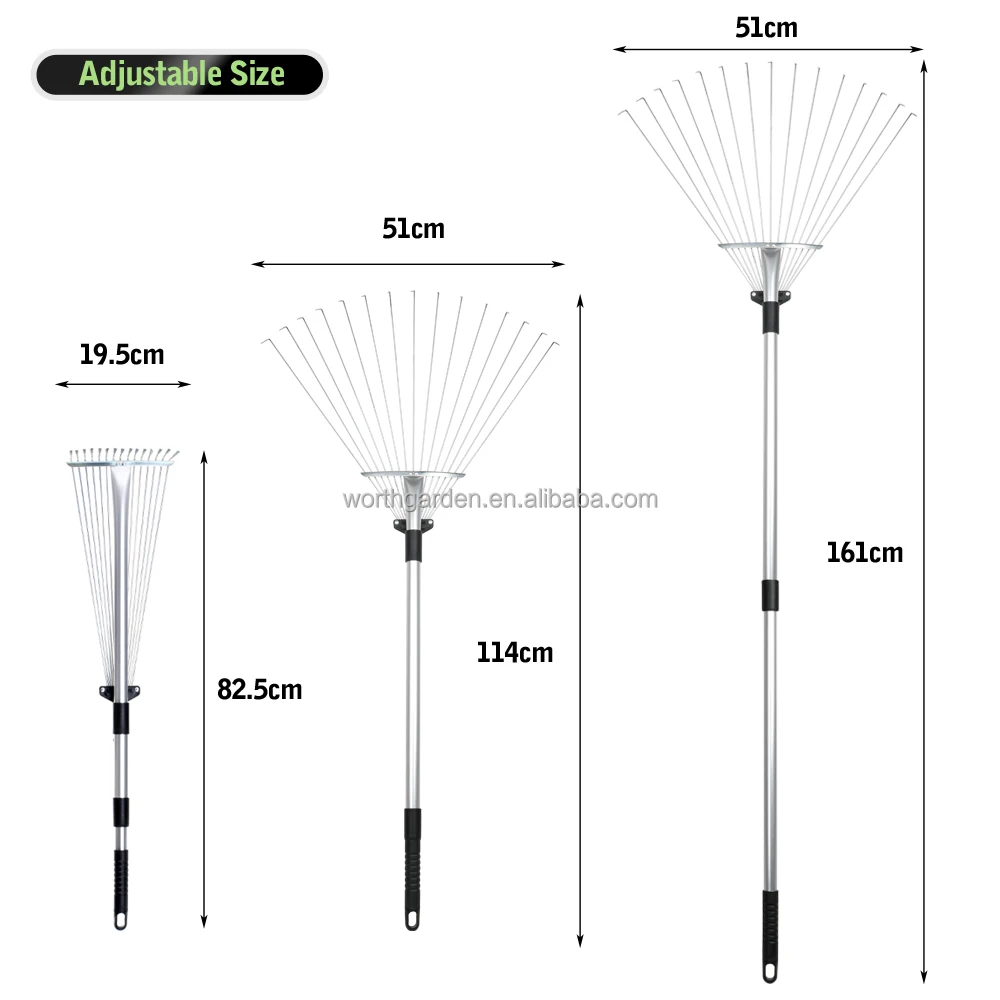 Metal Aluminium Adjustable Retractable Telescopic Handle Gardening ...