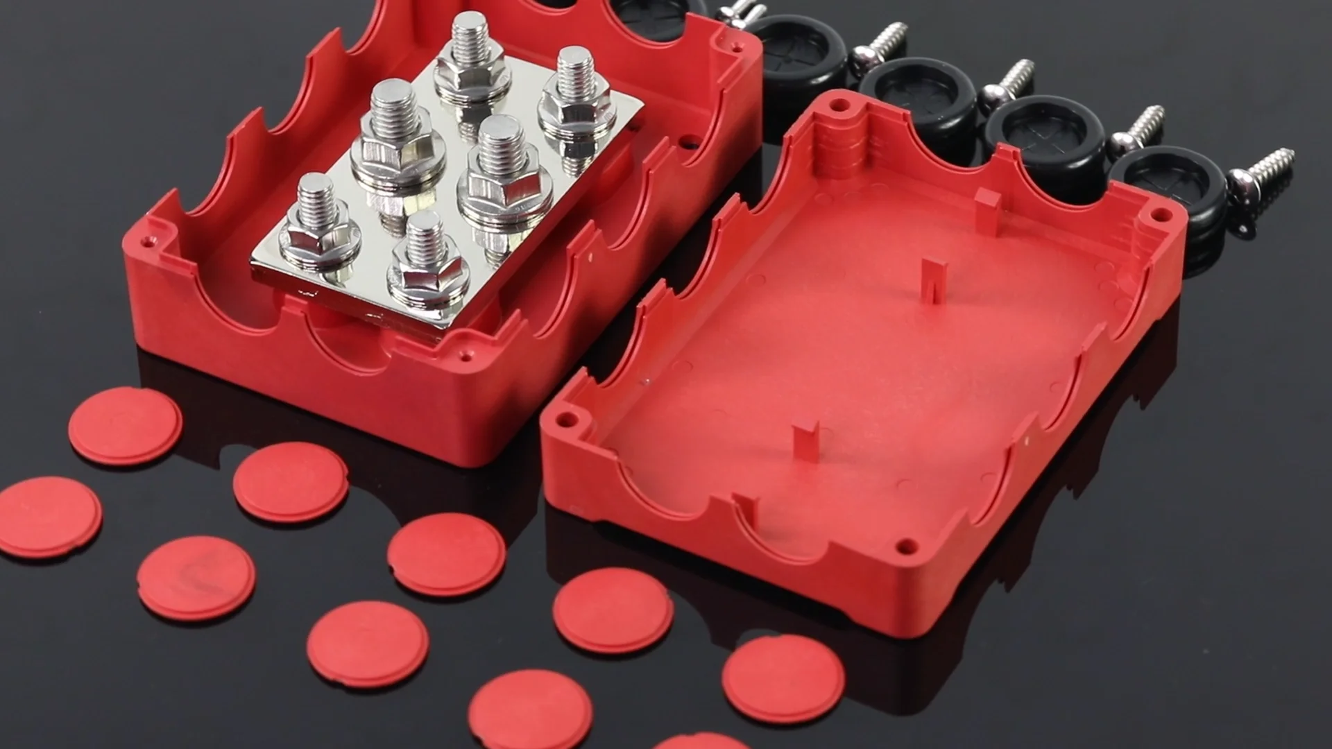 500a 48v Big Current Terminal Block Copper Black/red Marine Busbar 6 ...