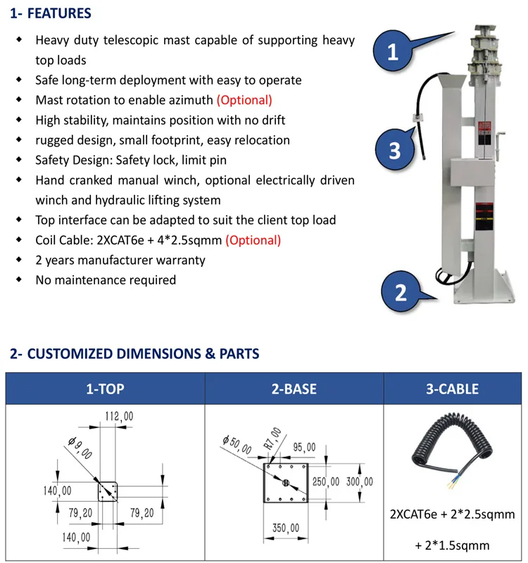 Electric Telescopic Mast - Corenice LED Lighting Solutions