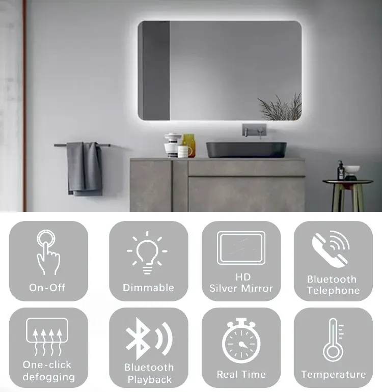 HONGNUO Smart Bathroom Mirror - Illuminated & Magnifying