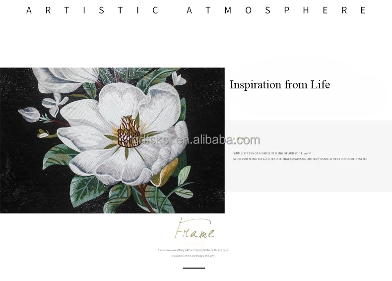 Modern Mixed Color Large Flowers Beige Stone Tile For Decoration Wall ...